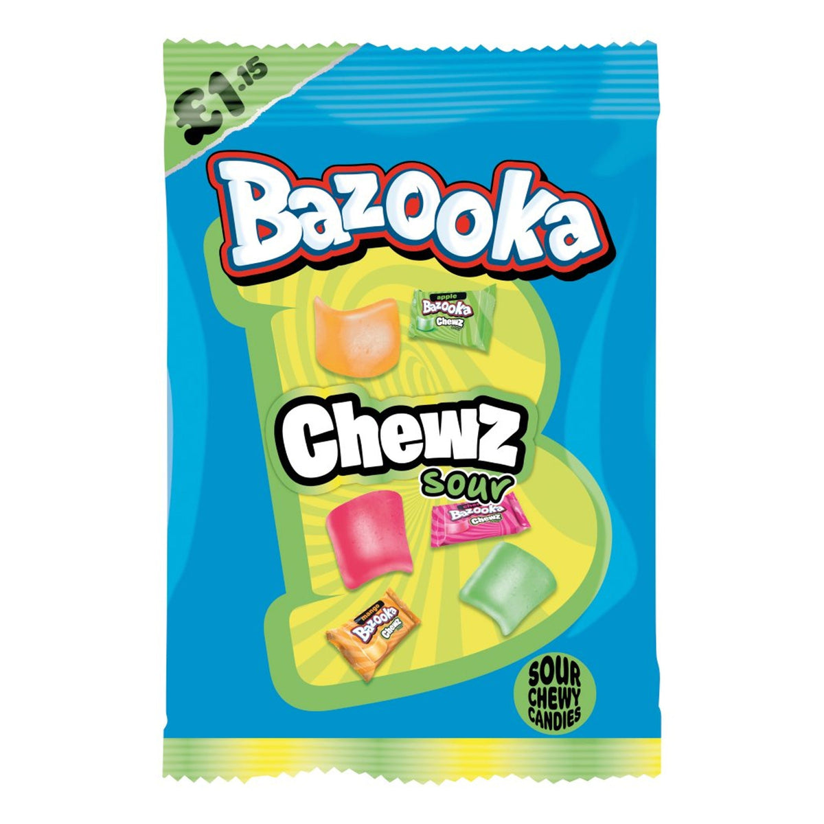 Bazooka chewz sour 120g UNITED KINGDOM (Case of 12) – Exotic Snack Guys