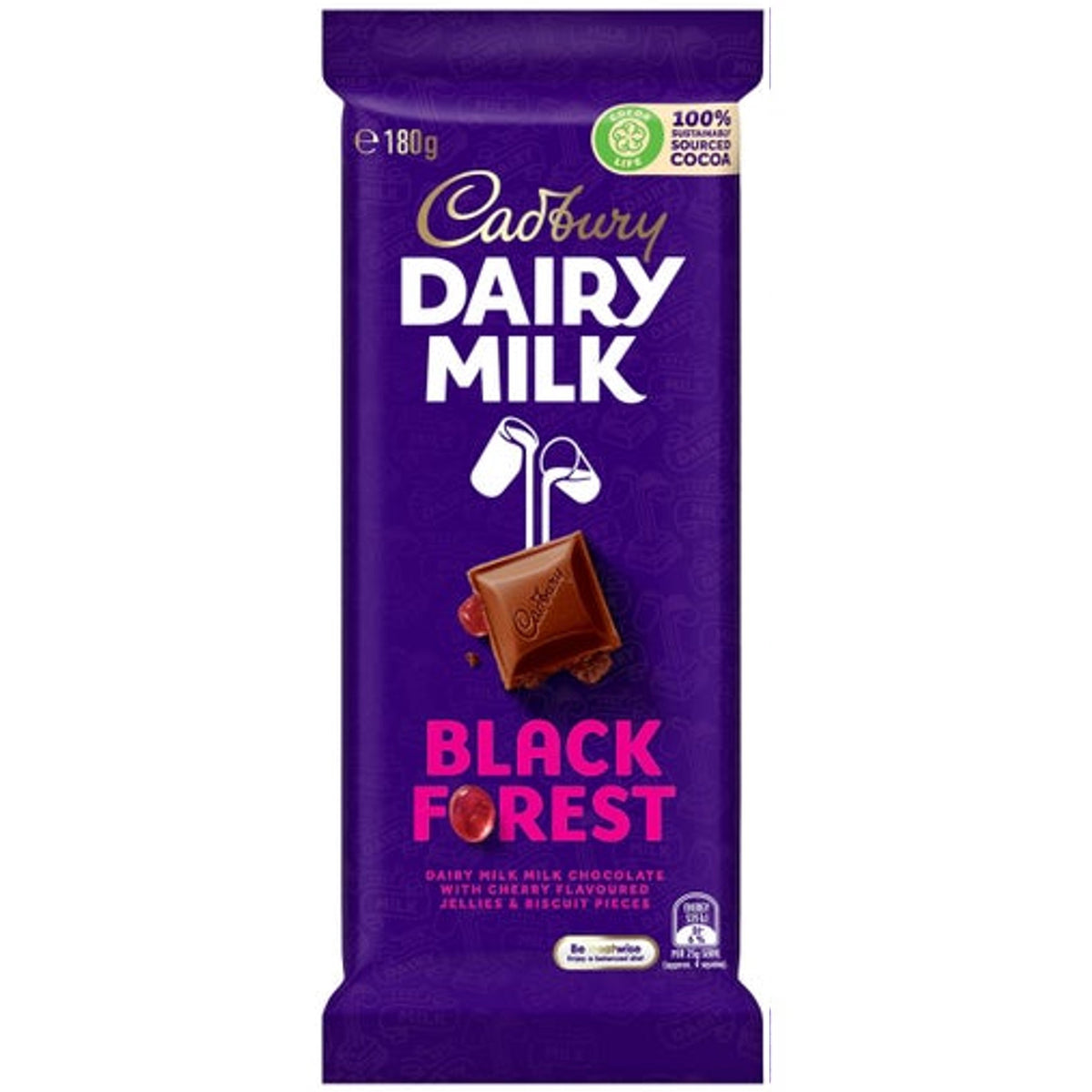 Cadbury Dairy Black Forest Tablet bar 180g Box of 15 AUSTRALIA – Exotic ...