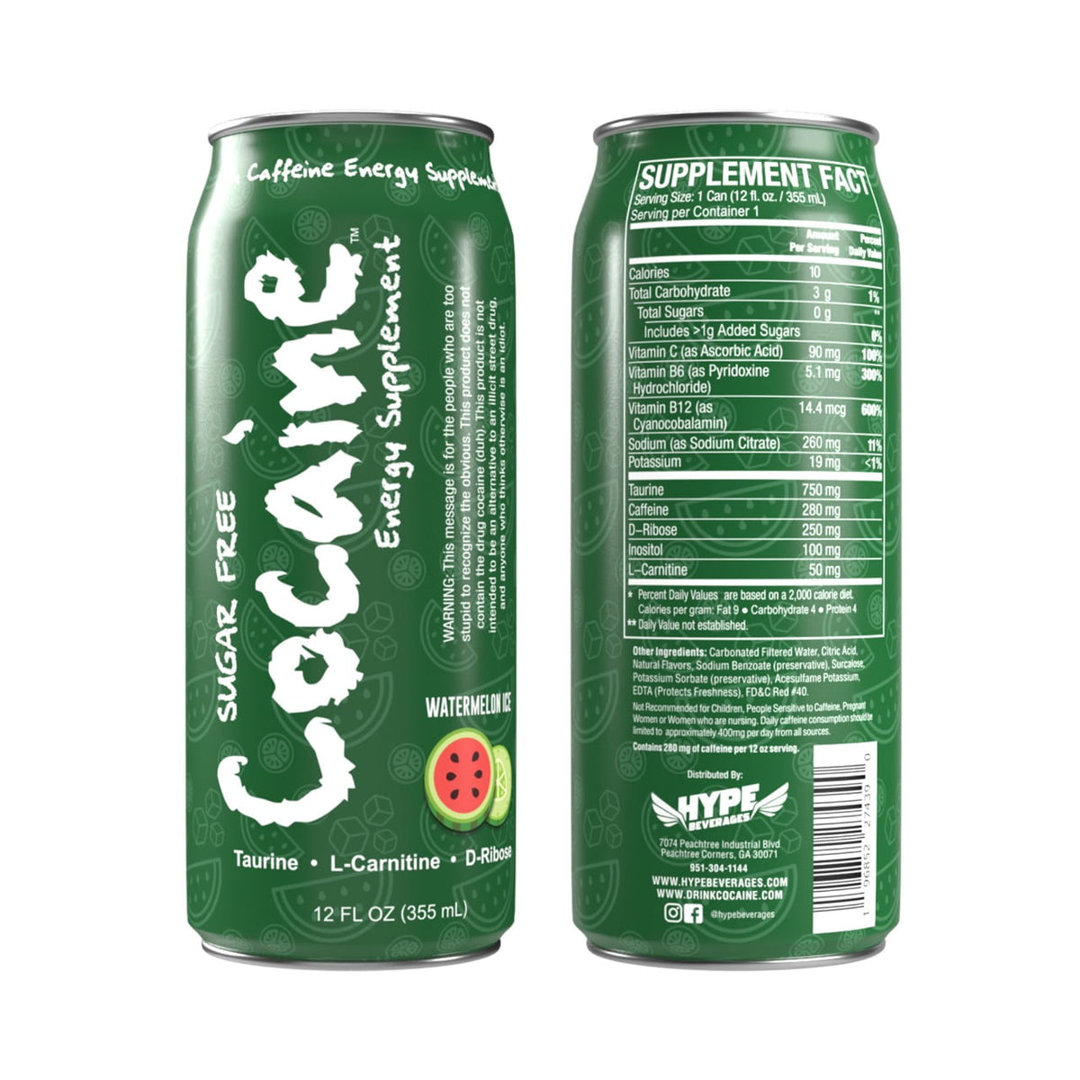 Cocaine Energy Drink - Watermelon Sugarfree – Exotic Snack Guys