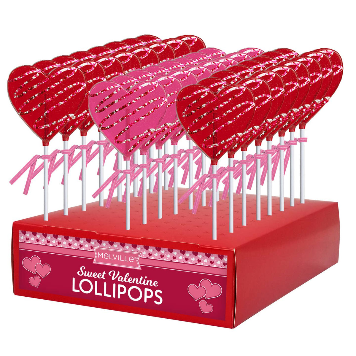 Melville Valentine Chocolate Drizzled Heart Lollipop - 1 Piece with Sp ...