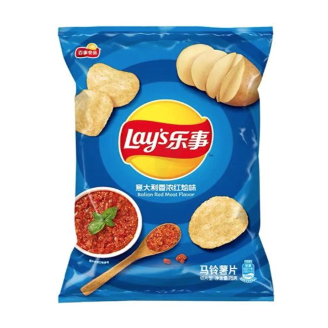 Lays Italian Red meat 70g - CHINA (Case of 12) – Exotic Snack Guys