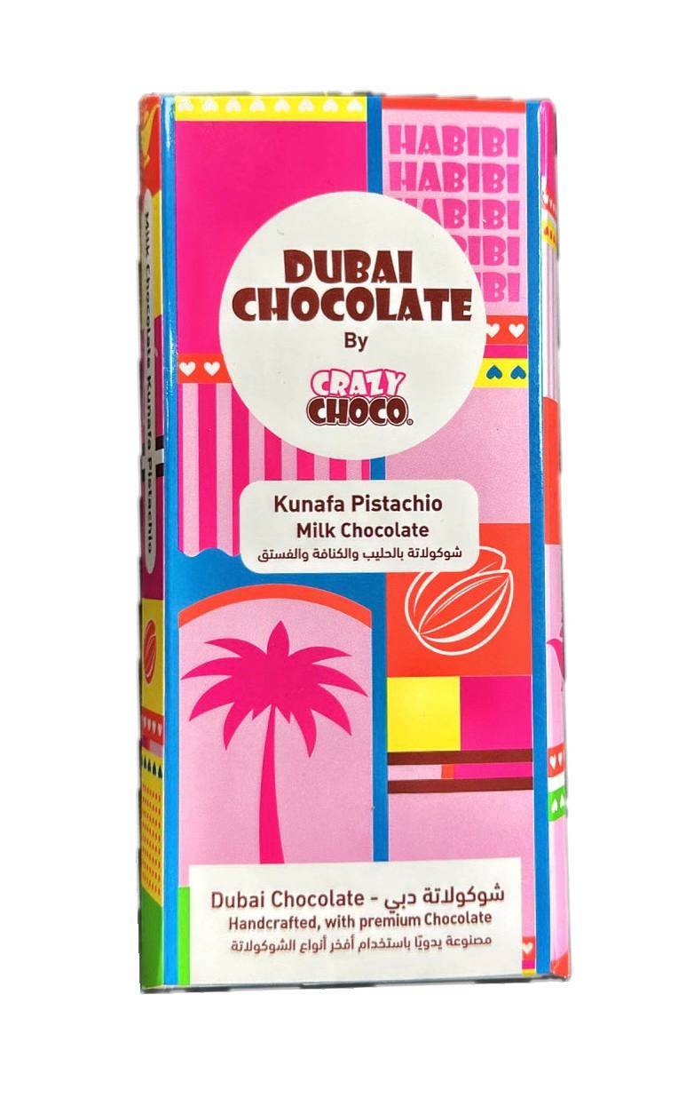 Crazy Choco Dubai Kunafa Pistachio - Milk Chocolate – Exotic Snack Guys