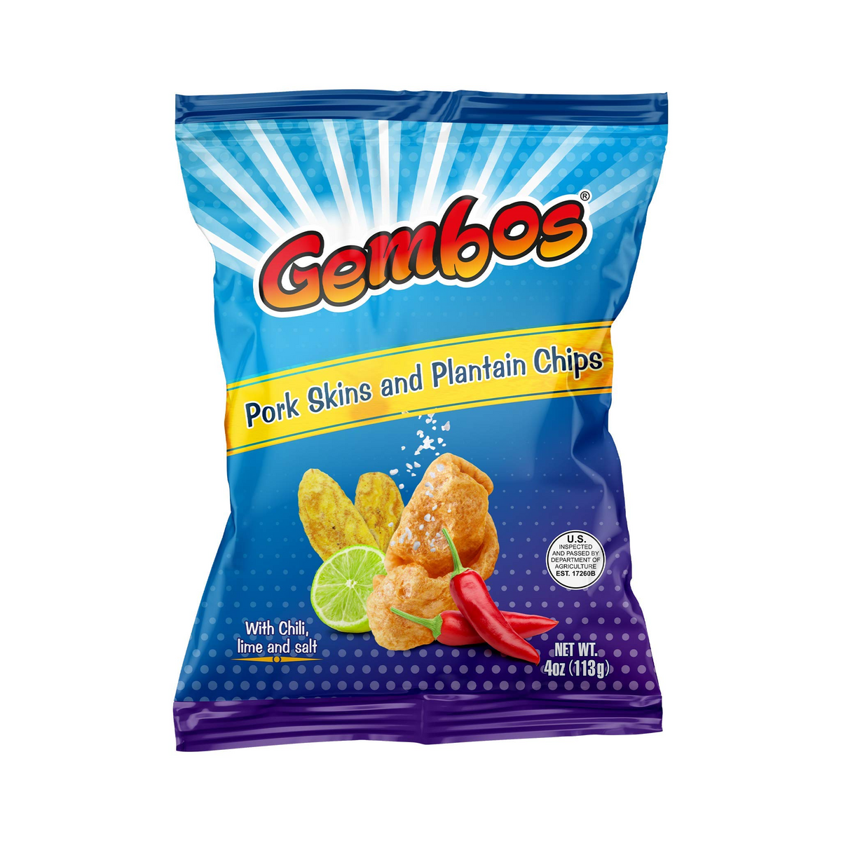 Gembos Pork Skins And Plantain Chips – Exotic Snack Guys